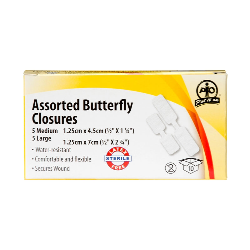 Butterfly Closures, Assorted Sizes, Pack of 10 – Elite Medic
